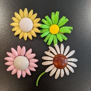 Jewelry | Vintage Metal Flower Pins | Poshmark